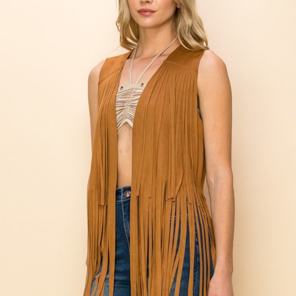 Vocal | Jackets & Coats | New Vocal Suede Fringe Vest Western Woodstock ...